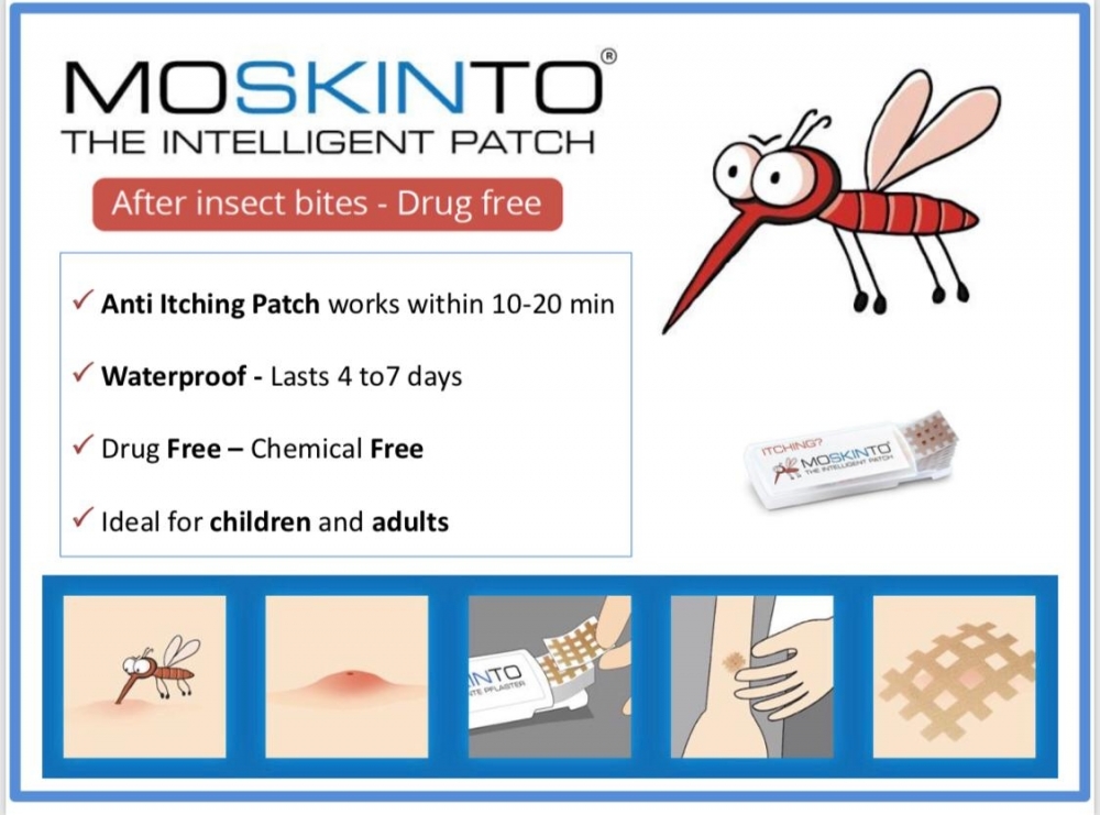 Moskinto Myggplaster – Familieboks med 42 plaster i tre farger ...